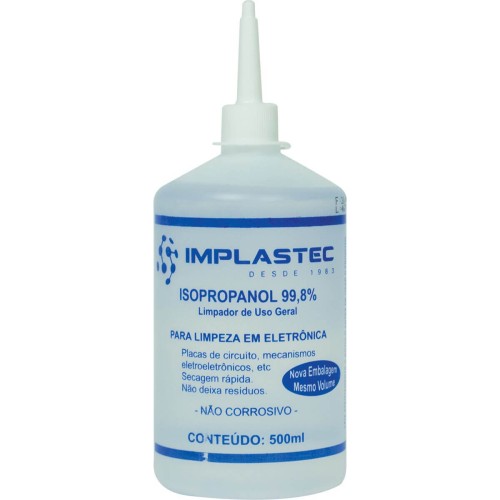 Álcool Isopropílico Isopropanol Implastec 500ml Álcool Isopropílico Isopropanol Implastec 500ml